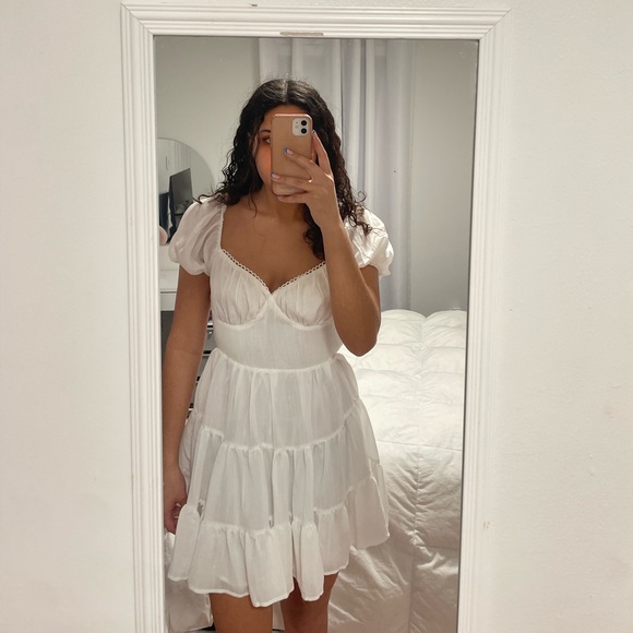 Princess Polly | Dresses | Princess Polly White Mini Dress Size 6 But ...
